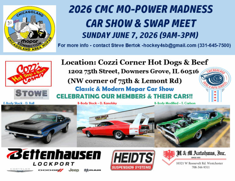 2026 MO-POWER Madness Car Show & Swap Meet - Mopar Center